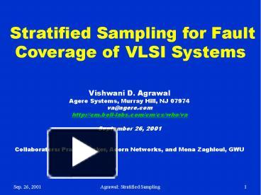 Stratified Sampling for Fault Coverage of VLSI Systems presentation | free to download