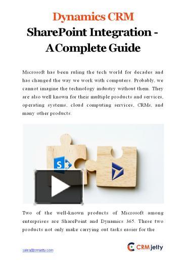 Ppt Dynamics Crm Sharepoint Integration A Complete Guide Powerpoint Presentation Free To