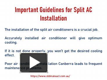 PPT – Important Guidelines for Split AC Installation PowerPoint presentation | free to download ...