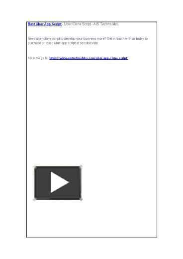 Best Uber App Script Uber Clone Script Ais Technolabs Presentation