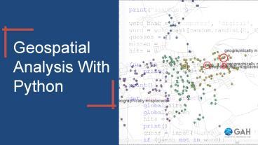 Geospatial Analysis With Python presentation | free to download