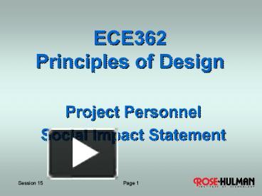 PPT – ECE362 Principles of Design PowerPoint presentation | free to download - id: 9058f-MjkwN