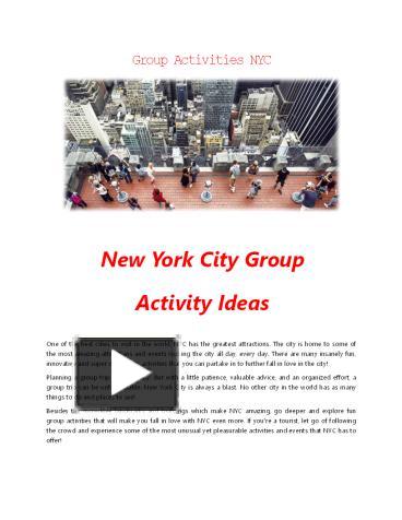 Group Activities NYC presentation | free to download