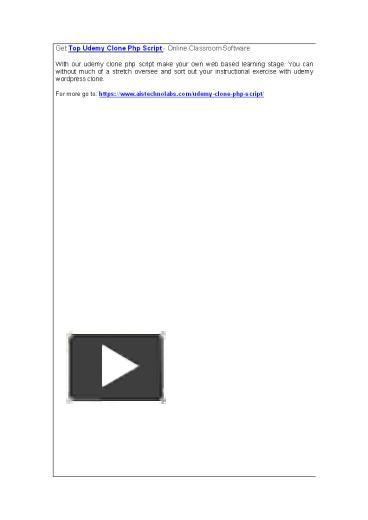 Ppt Get Top Udemy Clone Php Script Online Classroom Software Powerpoint Presentation Free