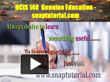 PPT – HCIS 140 Marvelous Teaching - snaptutorial.com PowerPoint presentation | free to download ...