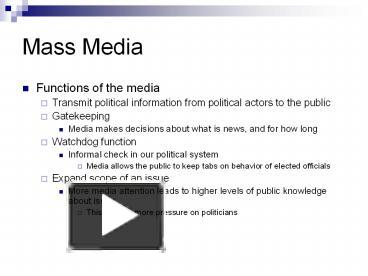 PPT – Mass Media PowerPoint presentation | free to download - id: 90b8 ...