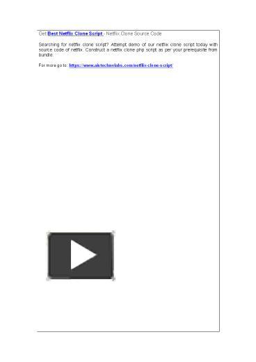 Get Best Netflix Clone Script Netflix Clone Source Code Presentation