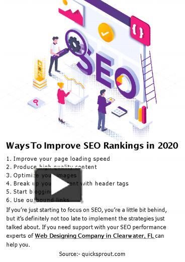 PPT – Ways To Improve SEO Rankings in 2020 PowerPoint presentation | free to download - id ...