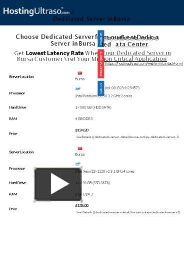 Bursa Dedicated Server (1) presentation | free to download