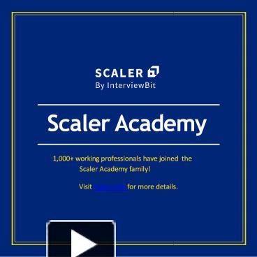 Online Coding Course - Scaler Academy presentation | free to view
