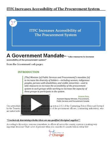 PPT – ITFC Increases Accessibility of The Procurement System PowerPoint presentation | free to ...