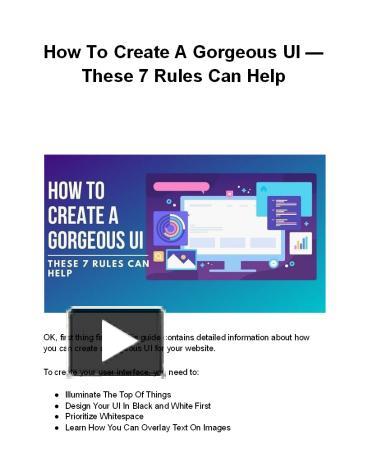 How To Create A Gorgeous UI — These 7 Rules Can Help (1) presentation | free to download