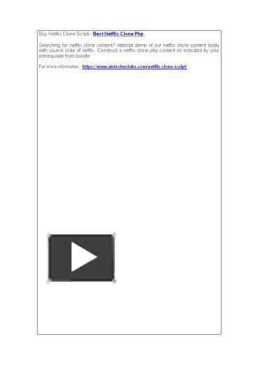 PPT – Buy Netflix Clone Script - Best Netflix Clone Php PowerPoint presentation | free to ...