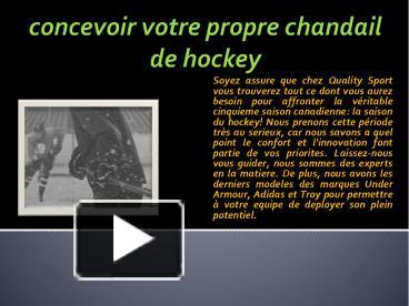 PPT – concevoir votre propre chandail de hockey PowerPoint presentation ...