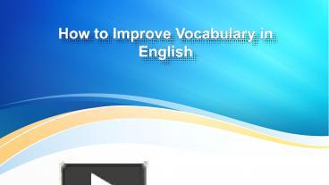 How to Improve Vocabulary in English presentation | free to download