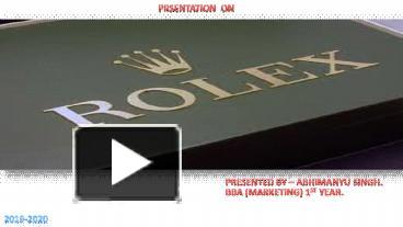 PPT ON ROLEX presentation | free to download
