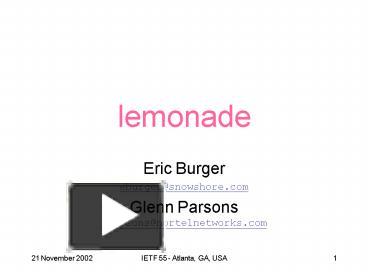PPT – lemonade PowerPoint presentation | free to view - id: 91e28-NzExN