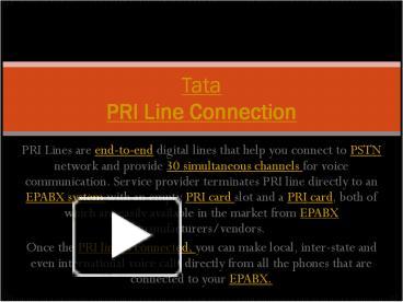 PPT – Tata pri line connection price/cost - tariff plans | Call: 9036000187 PowerPoint ...