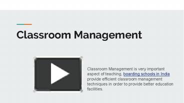Classroom Management presentation | free to download