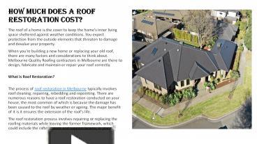PPT – How Much Does a Roof Restoration Cost? PowerPoint presentation | free to download - id ...