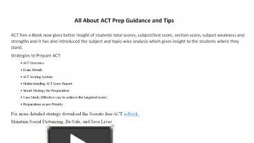 PPT – All About ACT Prep Guidance and Tips PowerPoint presentation ...