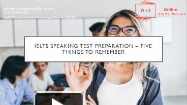 IELTS speaking test preparation – five things to remember presentation ...