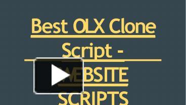 Best OLX Clone Script - WEBSITE SCRIPTS presentation | free to download
