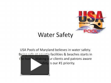 PPT – Water Safety PowerPoint presentation | free to download - id ...