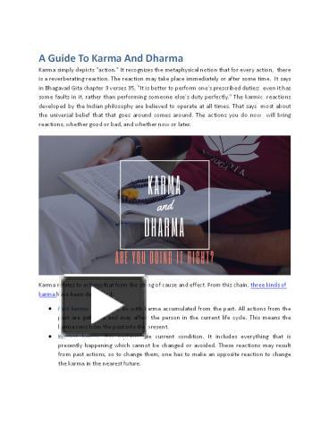 A Guide To Karma and Dharma presentation | free to download