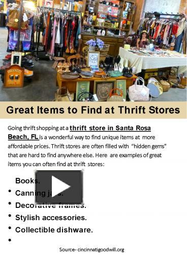 Great Items to Find at Thrift Stores presentation | free to download