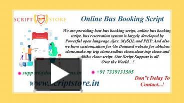 Bus Booking Script | WEBSITE SCRIPTS presentation | free to download