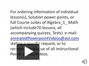 PPT – Alg_I_Quiz_11.5_Corrections_ PowerPoint presentation | free to ...
