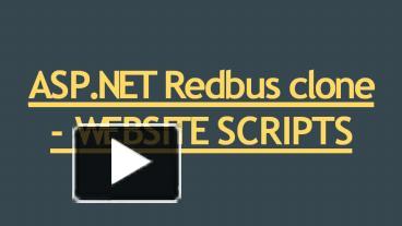 ASP.NET Redbus clone - WEBSITE SCRIPTS presentation | free to download