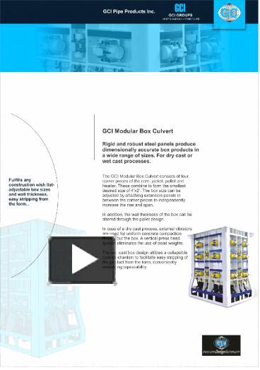 PPT – GCI Modular Box Culvert PowerPoint presentation | free to download - id: 9311f3-NDE4N