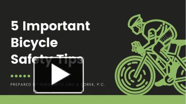 PPT – 5 Important Bicycle Safety Tips PowerPoint presentation | free to ...
