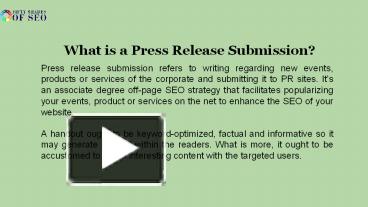 PPT – What is a Press Release Submission? PowerPoint presentation | free to download - id ...