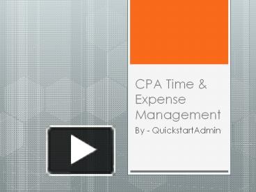 Accounting Time & Expense Management System – QuickstartAdmin presentation | free to download
