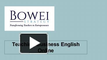 Tutoring English Online - Bowei Strategy presentation | free to download