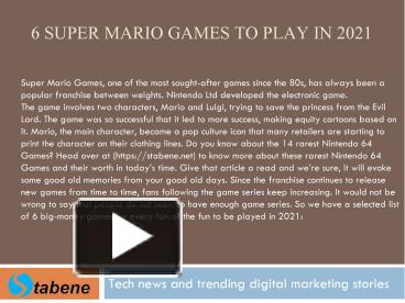 Super Mario Games presentation | free to download