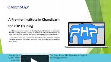 PPT – Best PHP Training Course in Chandigarh | Netmax Technologies PowerPoint presentation ...