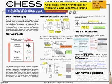 A Precision Timed Architecture for Predictable and Repeatable Timing presentation | free to download