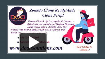 Zomato Clone Script - Readymade Clone Script presentation | free to download