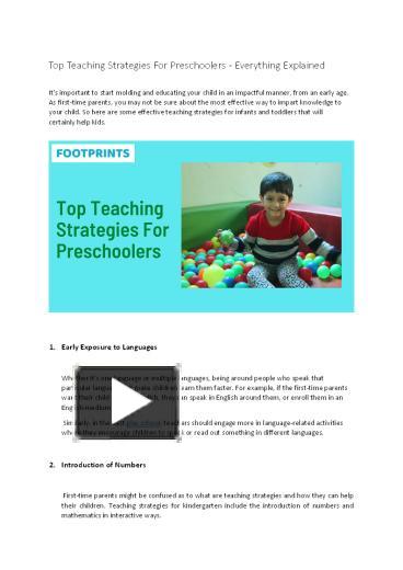 Top Teaching Strategies For Preschoolers - Everything Explained ...