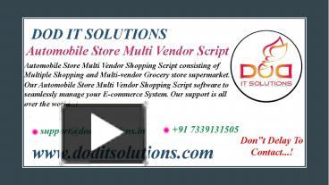Automobile Store Multi Vendor Script - Readymade Clone Script presentation | free to download