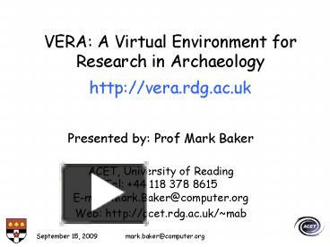 Presented by: Prof Mark Baker presentation | free to view