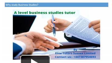 Why study Business Studies? presentation | free to download