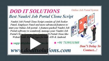 Readymade Naukri Job Portal Clone System presentation | free to download