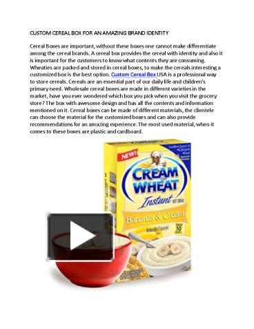 CUSTOM CEREAL BOX FOR AN AMAZING BRAND IDENTITY presentation | free to ...