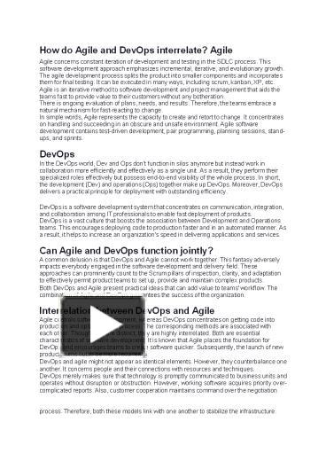 How do Agile and DevOps interrelate presentation | free to download