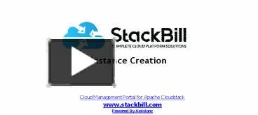 PPT – StackBill Cloud Management portal - Instance Creation on Stackbill PowerPoint presentation ...